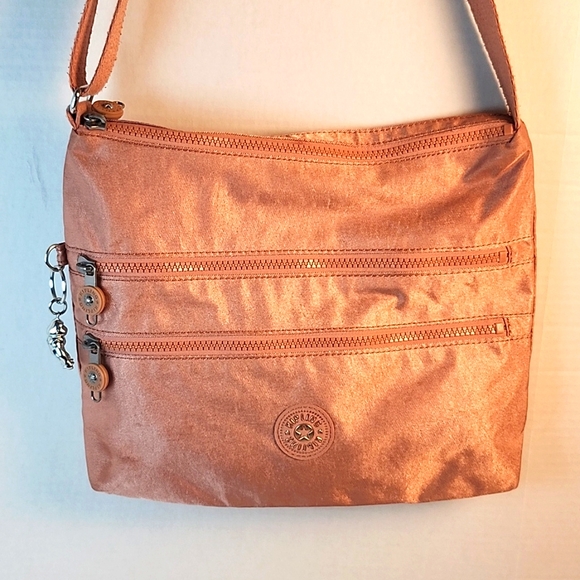 Kipling | Bags | Kipling Shiny Blush Colored Nylon Crossbody Bag | Poshmark